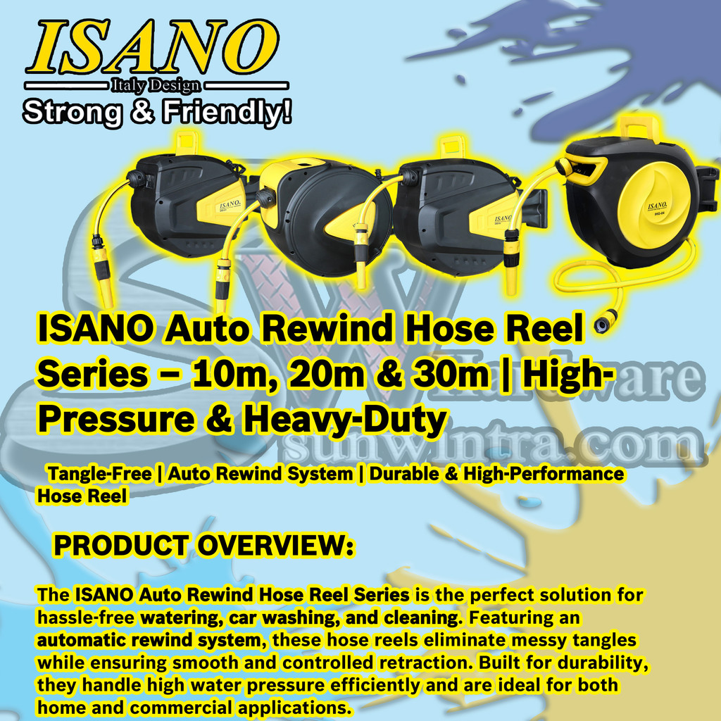 ISANO Auto Rewind Hose Reel Series – 10m, 20m & 30m | High-Pressure ...