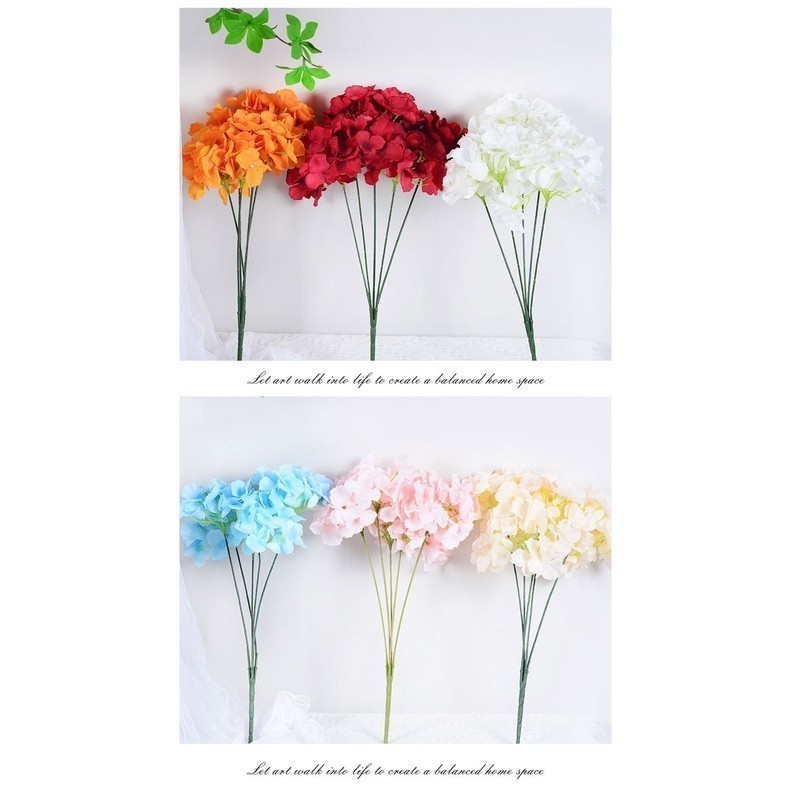 (5HEADS) Big Hydrangea Artificial Flower Bunga Hiasan Rumah Bunga ...