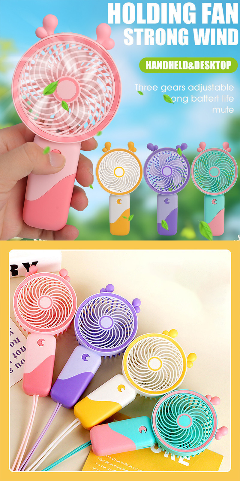 Summer 360 Degrees Bendable USB Chargeable Mini Hanging Neck Fan ...