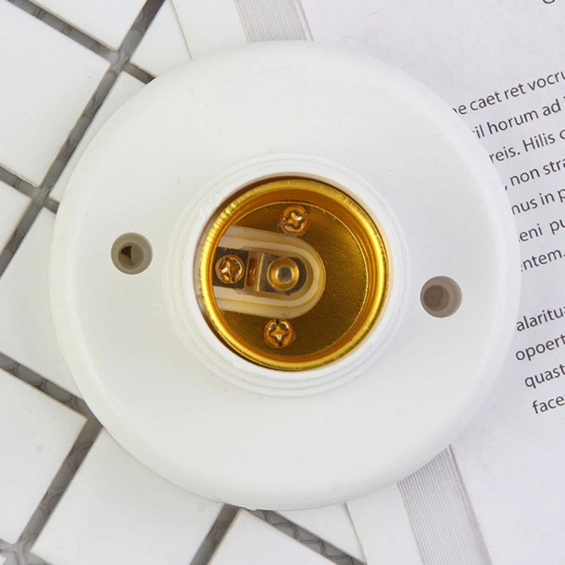 2Pcs E27 Lamp Holder Screw Type Light Bulb Socket Wall/Ceiling Batten ...