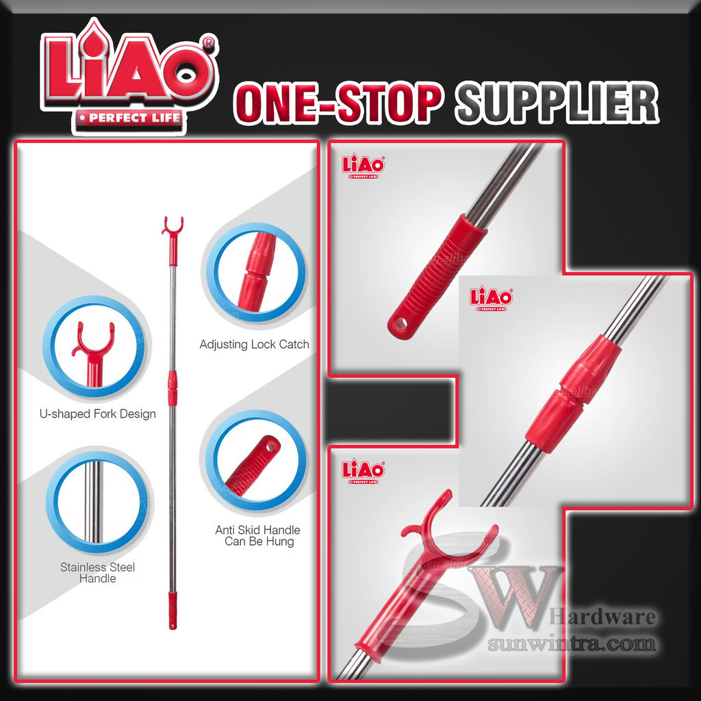 LiAo High Quality Retractable Clothes Fork with Stainless Steel Handle ...