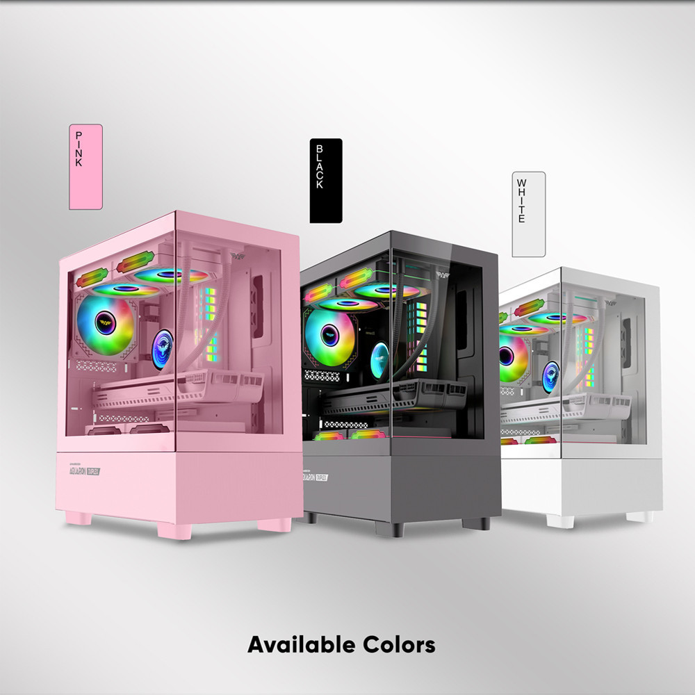 Armaggeddon Aquaron Duplex MATX Gaming PC Case with Tempered Glass Side ...