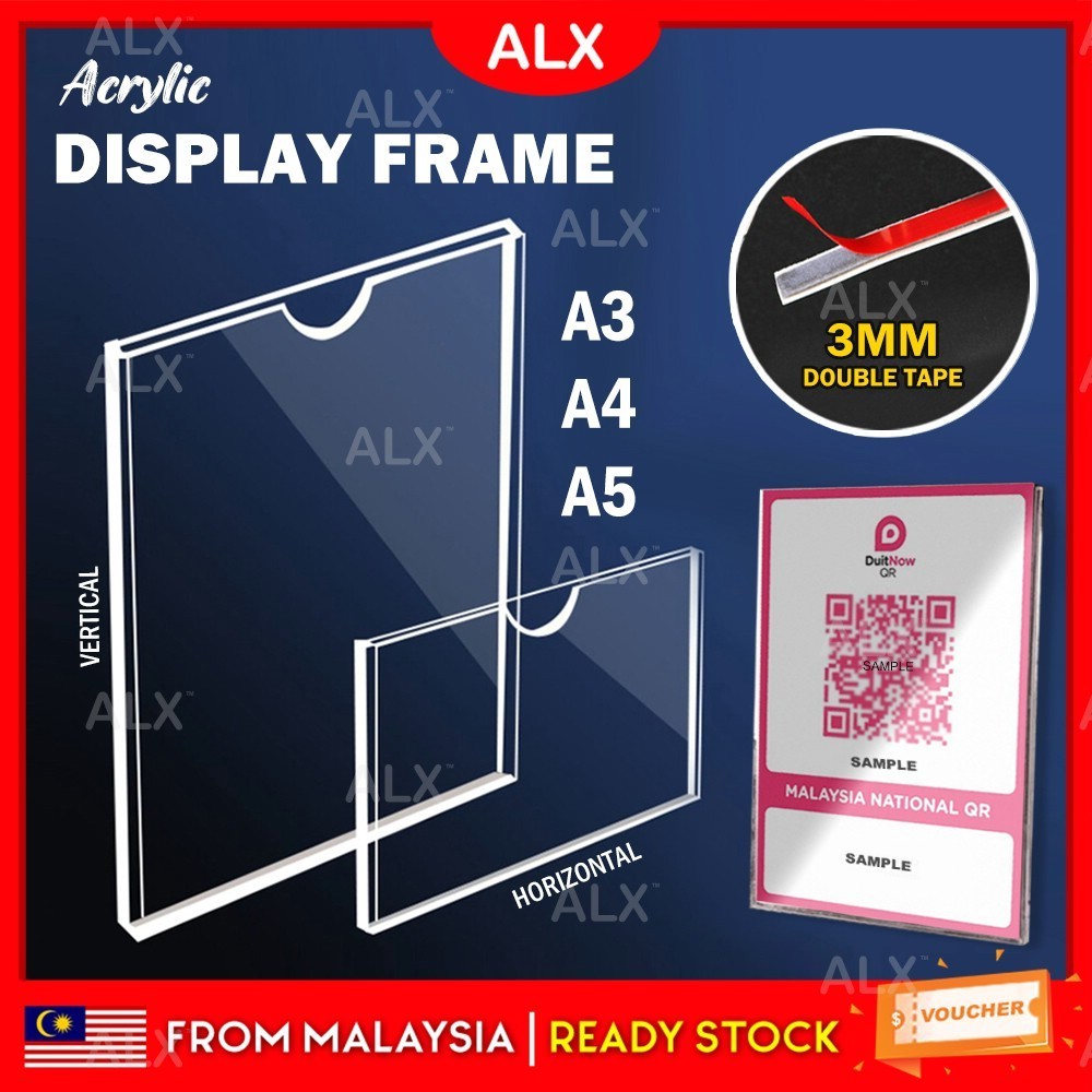 ALX Premium Acrylic Transparent Frame DuitNow QR Code Scan & Pay ...
