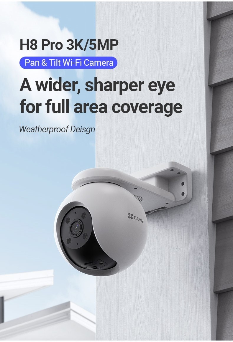 Ezviz H8 Pro 5MP 3K Wifi Camera Super Sharp Color Night Vision Two Way Talk Auto Tracking ...