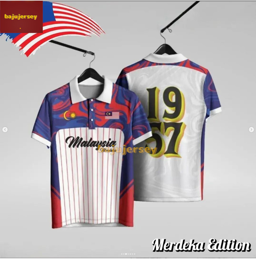 Malaysia Merdeka Polo Shirt 2024 Polo Shirt Round Neck Negaraku Harimau ...