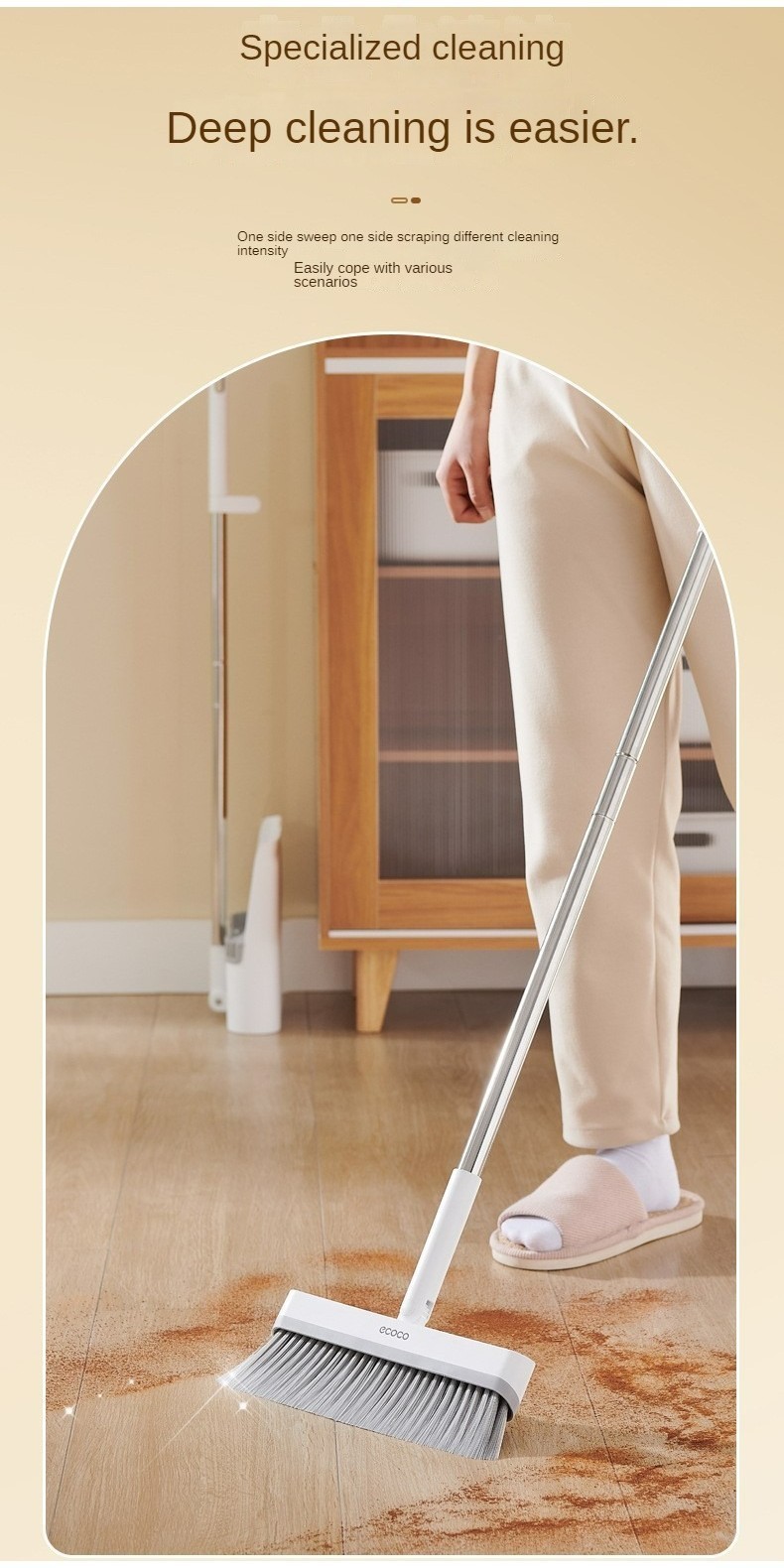 SyokSyok ECOCO 2 in 1 Fordable Sweeper Broom Dustpan Set Broom Set Penyapu & Penyodok Set Floor ...