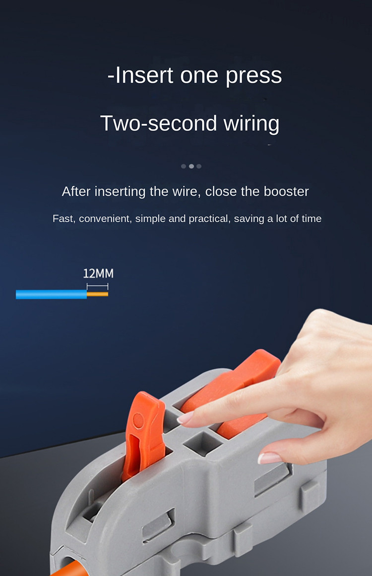 Fast Universal Compact Conductor Junction Box spring splice Terminal ...