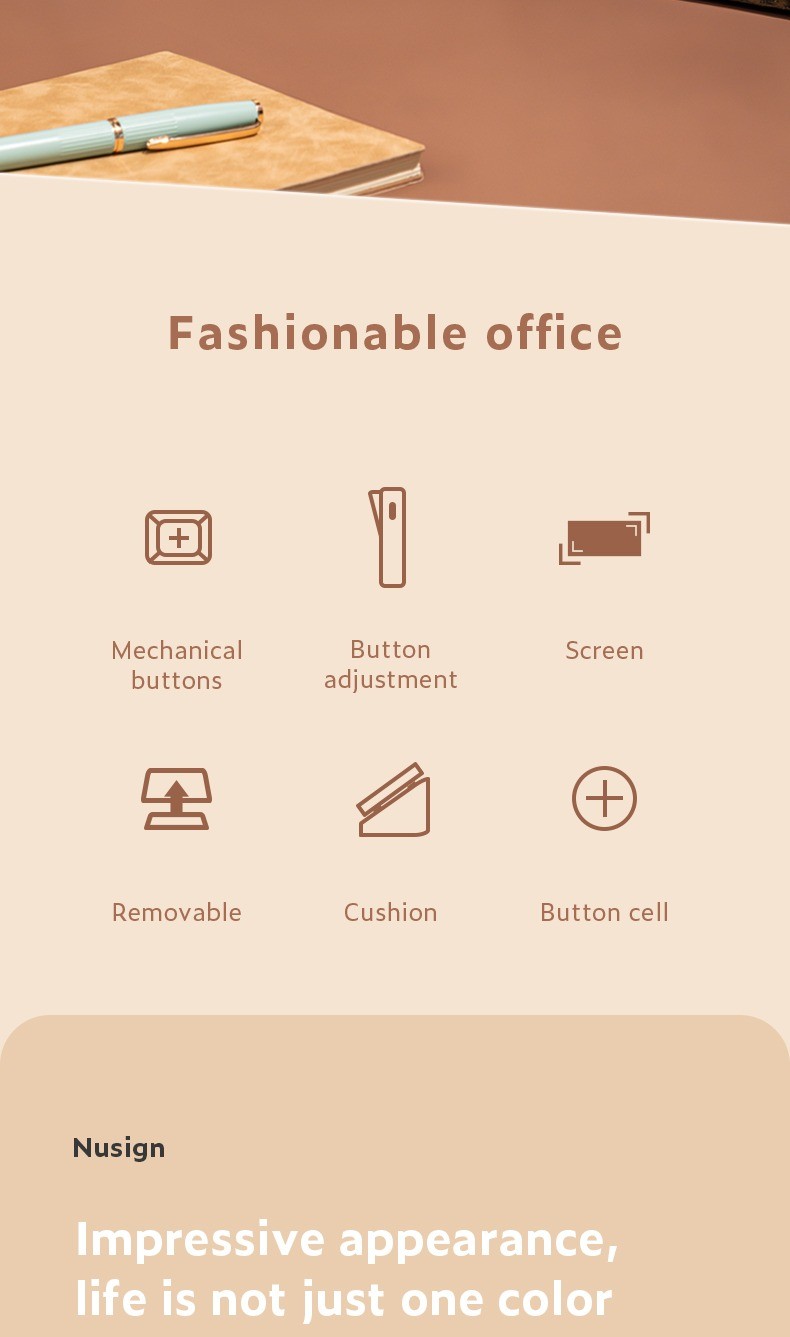 Deli Nusign Vintage Calculator with Blue Switch Mechanical Keys Large ...