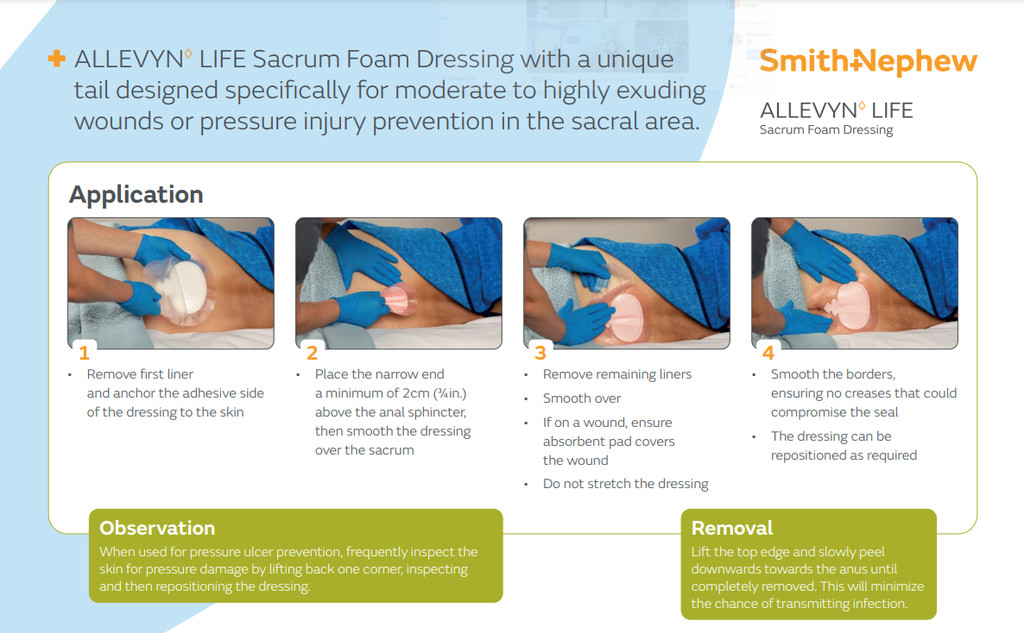 (L Size) Allevyn Life Sacrum 21.6cm X23 cm Ref 66801307 - 1 piece ...