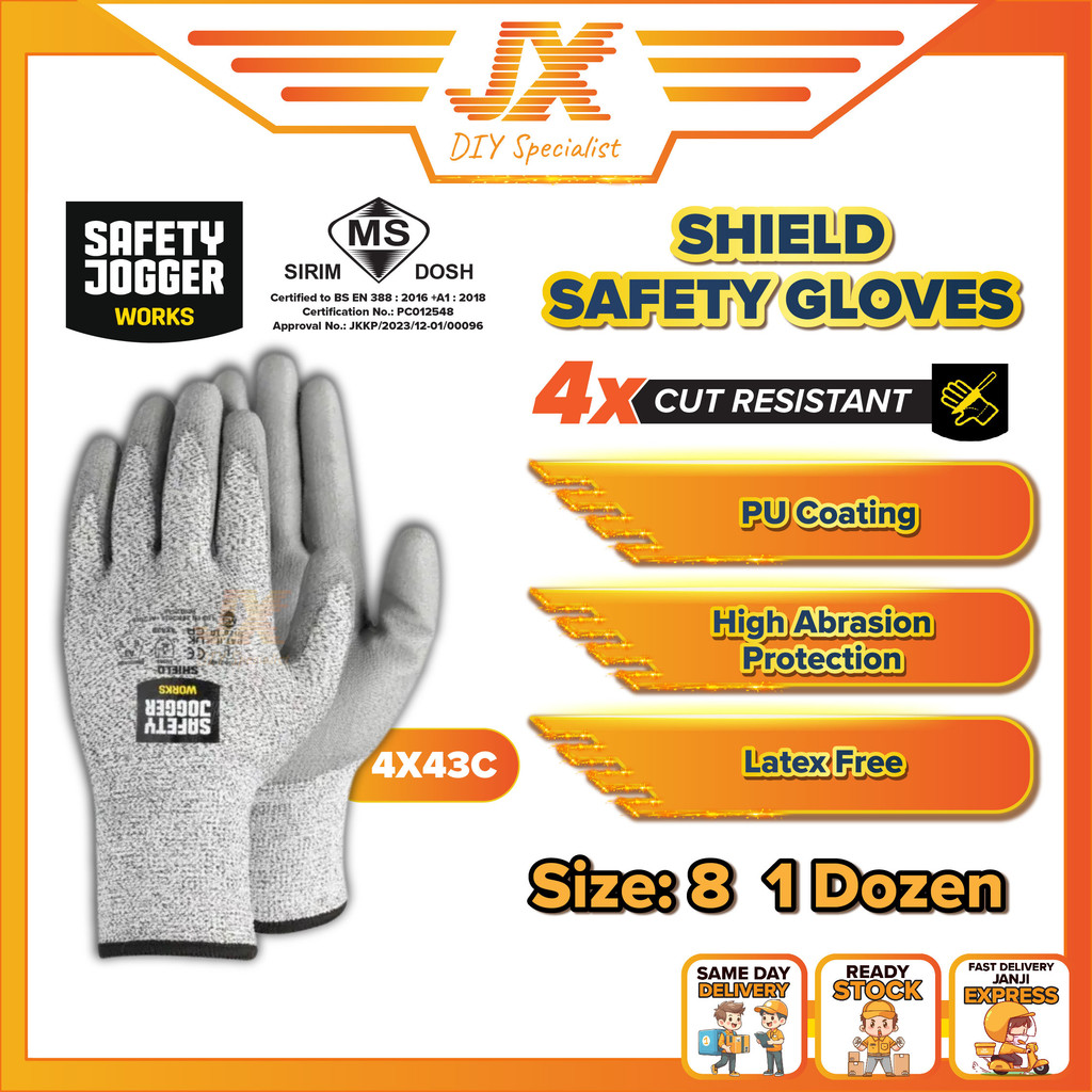 Safety Jogger Shield 4543 Anti-cut gloves 1 Dozen | Shopee Malaysia