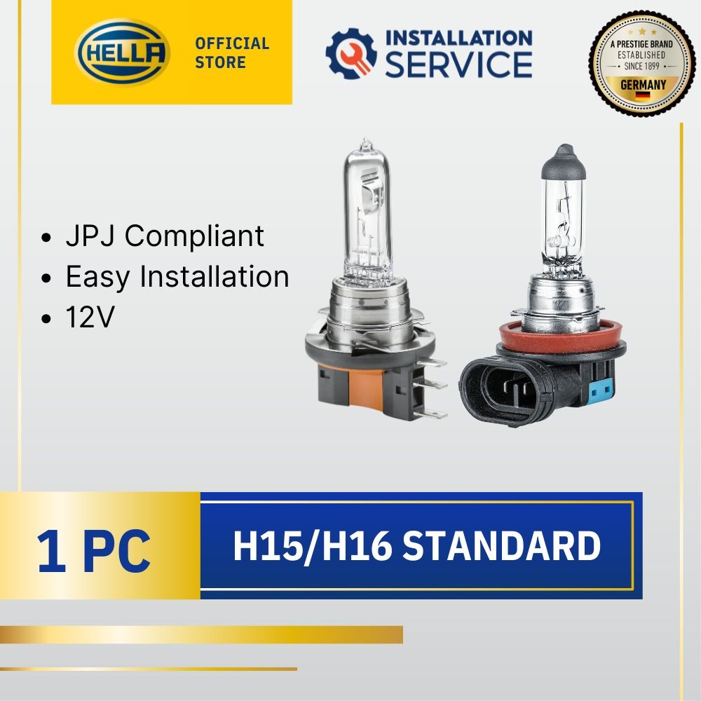 HELLA H15/H16 Standard Halogen Headlight Bulb for VW Golf, Audi A3/A5 ...