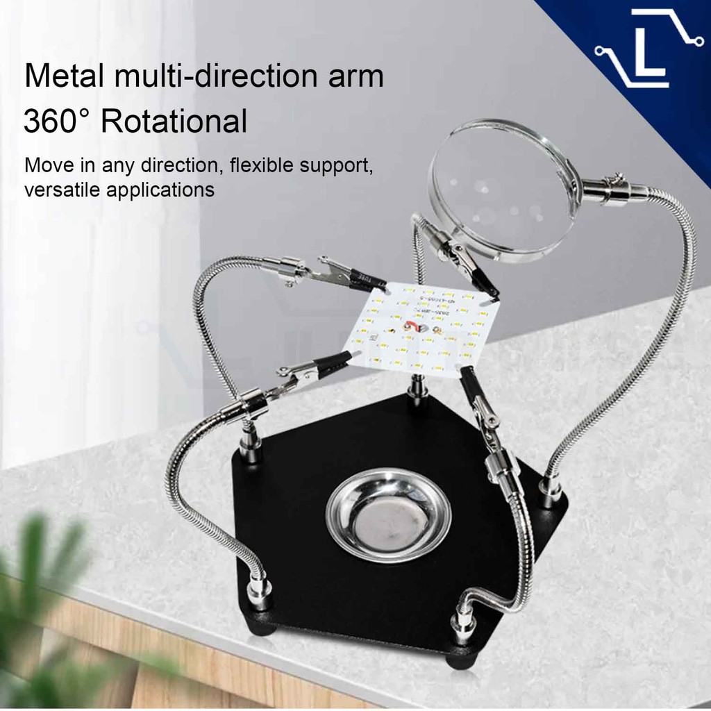 [Luminense] Solder Helping Third Hand Tool Soldering Stand Magnifying ...