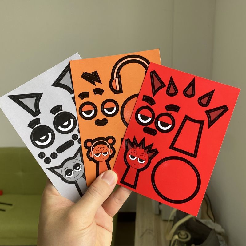 Sprunki Incredibox Sprunki Magnetic Block DIY Face Changing Stickers ...