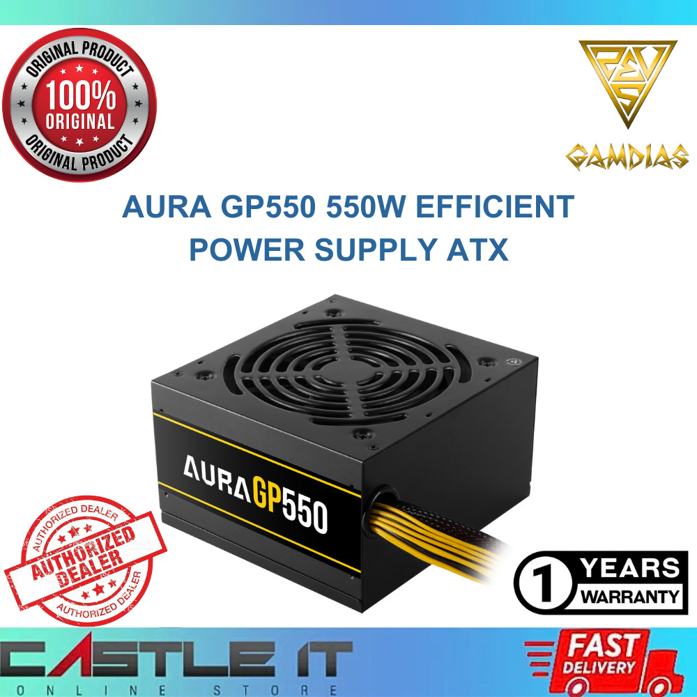 Gamdias AURA GP550 550W EFFICIENT Power Supply ATX AURA-GP550 AURA GP550 Rated 400W | Shopee ...