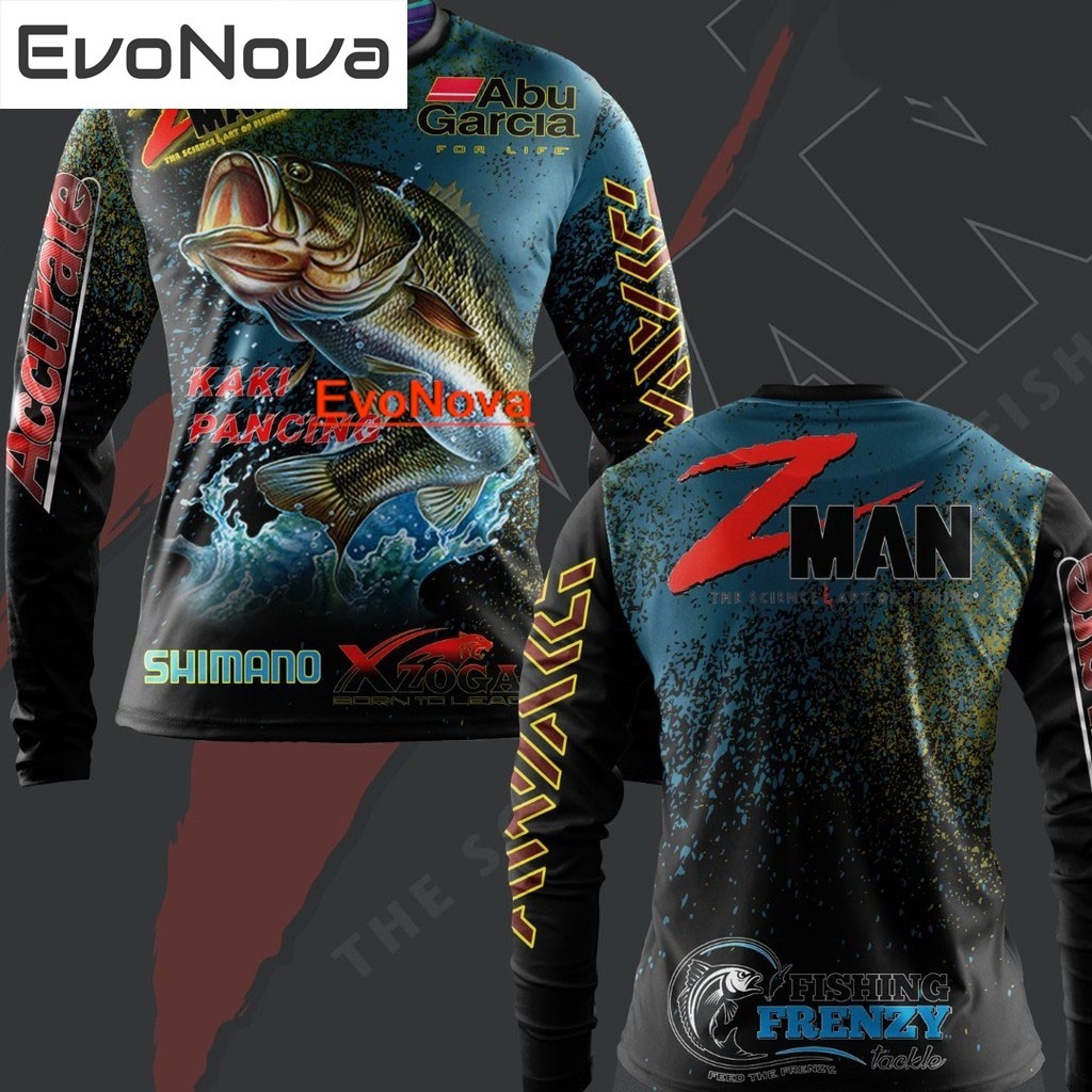 EvoNova Kaki Pancing Baju Shirt BASS FISHING T SHIRT LONG SLEEVE Baju ...