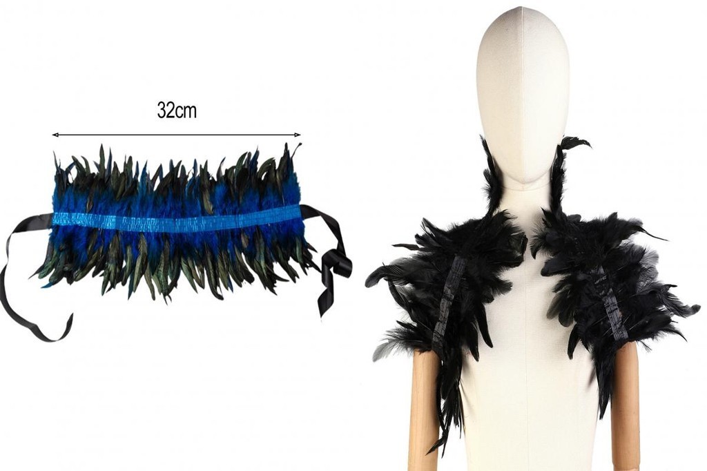 [Ma] Fuax Feather Shawl Stylish Shoulder Ties Shawl Soft Adjustable ...