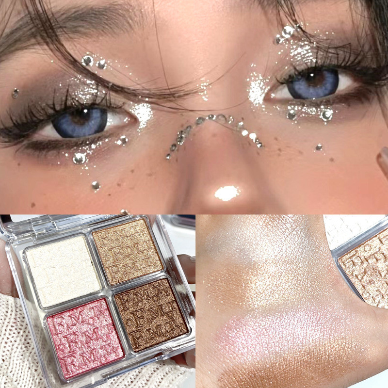 Highlighter Powder Palette - Glitter Diamond Highlighting Powder - 4 ...