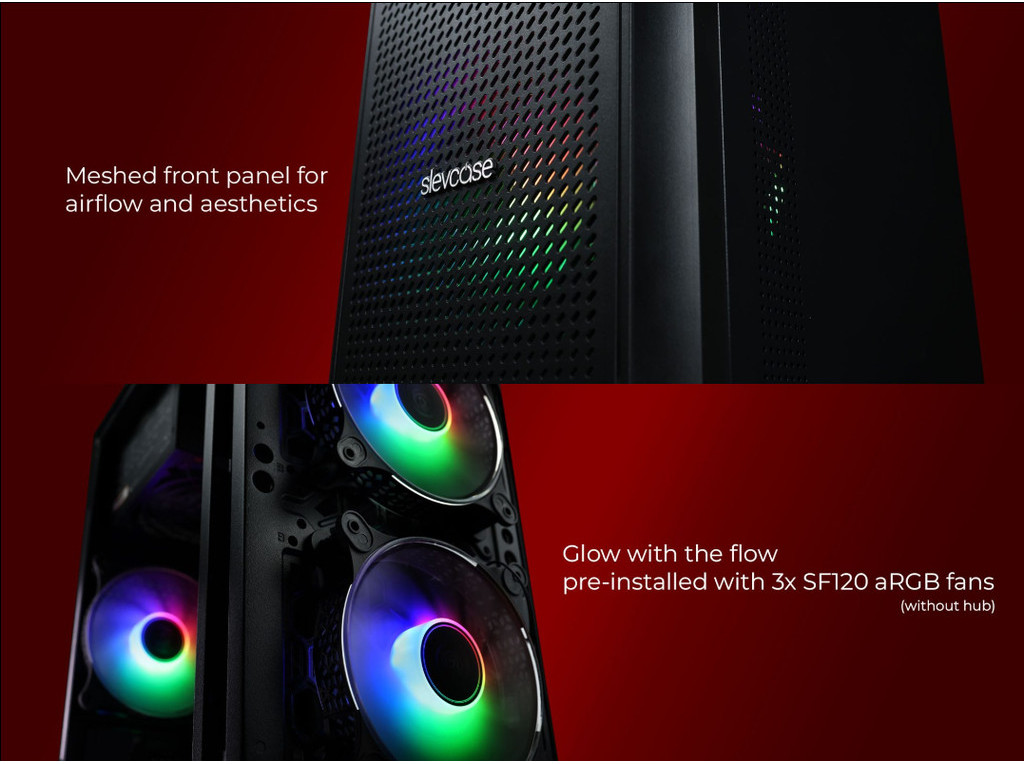 Slevcase Insight Micro ATX Casing with 3pcs SF120 aRGB Fans ...
