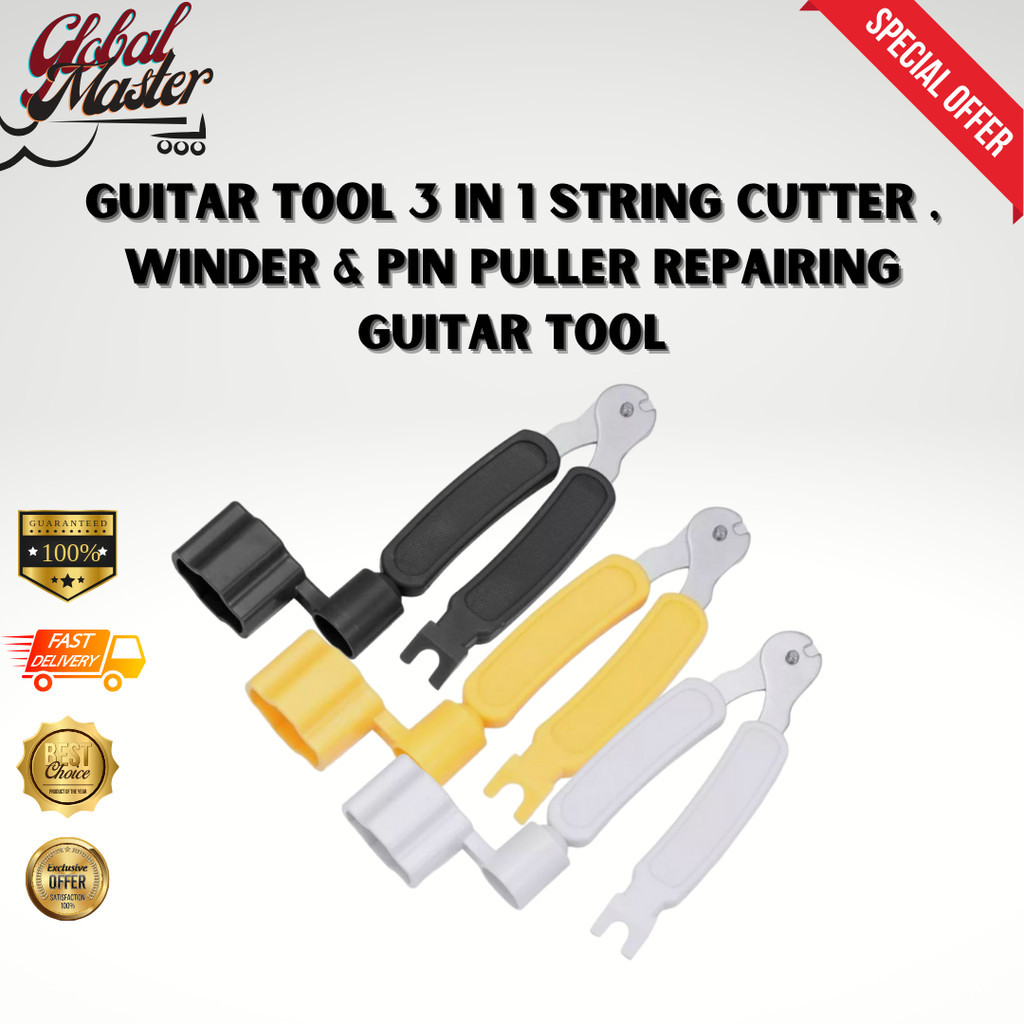 Guitar Tool 3 in 1 String Cutter , Winder & Pin Puller Repairing Guitar ...