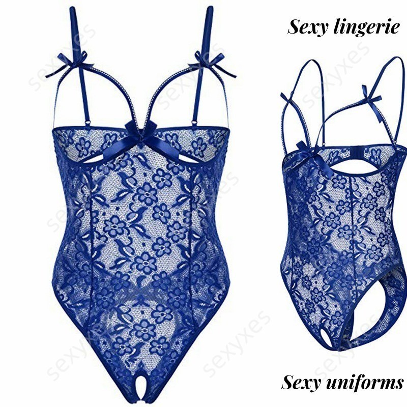 Women's Sexy Lingerie Open Bust Teddy Backless Bodysuit Onesie Full ...