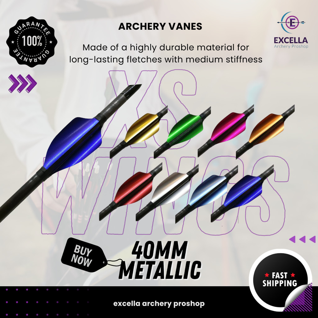 XS Wings Archery Vanes 40mm Metallic RH / Excella Archery Proshop ...