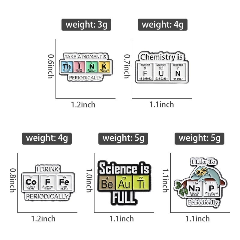 Creative Code Data Math Enamel Pins Brooches Science Chemistry Brooch ...