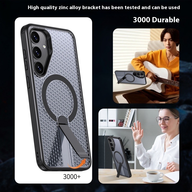 Luxury Hollow Out Heat Dissipation Magnetic Invisible Bracket Case For ...