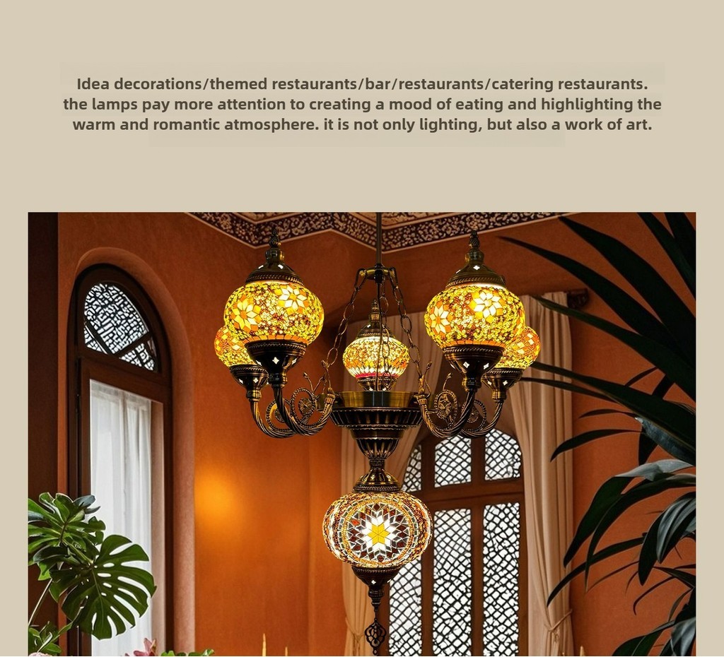 Turkish Mosaic Ceiling Light Chandelier Colorful Glass Ceiling Lights ...
