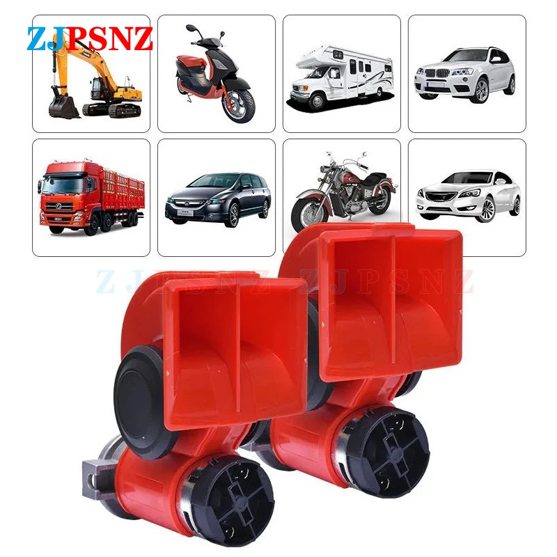 12/24V Auto Twin Dual Tone Compact Air Horns Kits Super Loud Car Truck ...