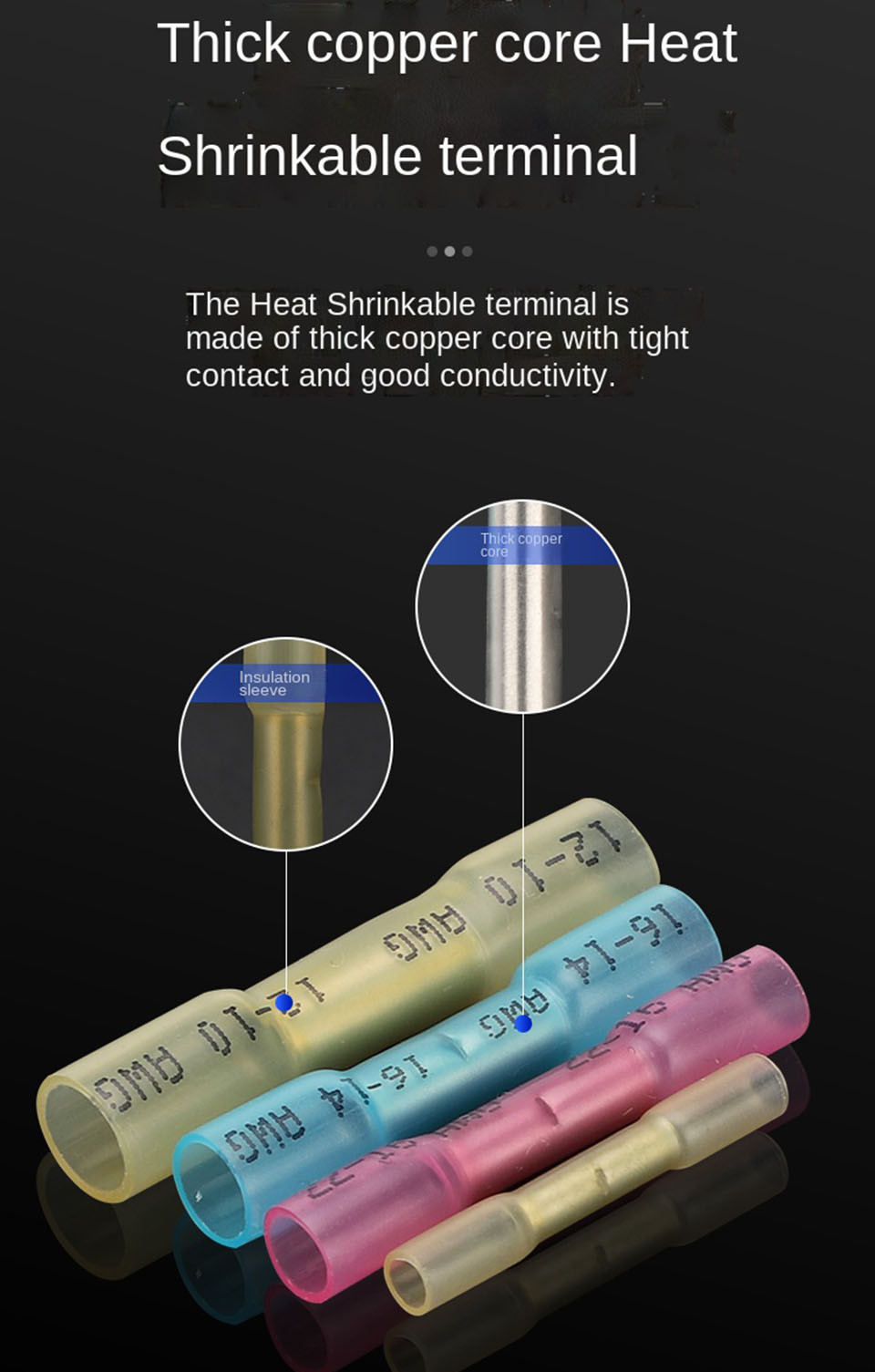 Wire Connection pipe Terminal Heat Shrink Butt Crimp Terminals ...