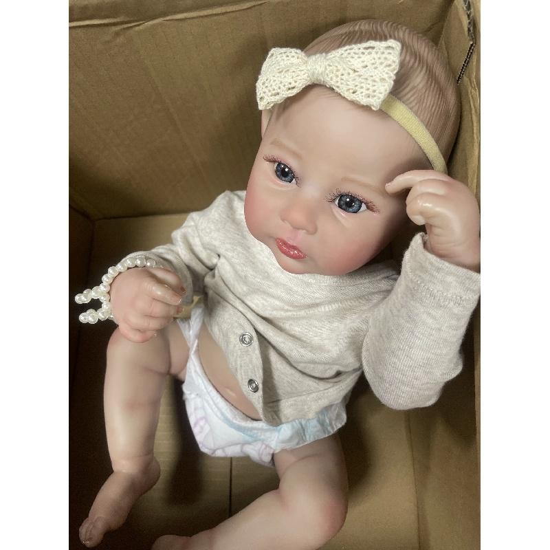 18 Inch Reborn Baby Doll Raven Full Body Silicone Vinyl Girl Washable ...