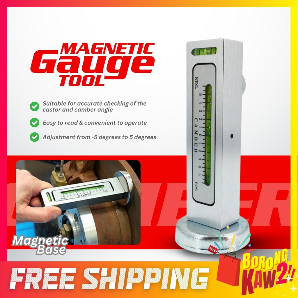 Magnetic Gauge Tool Camber Alignment Tool Adjustable Castor Strut Wheel ...