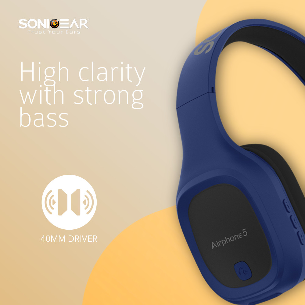 SonicGear Airphone 5 Bluetooth 5.0 Headphone | High Clarity | Strong ...