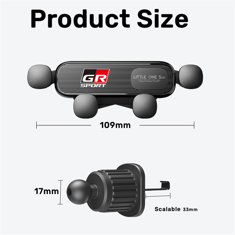 Toyota GR Sport Car Air Outlet Gravity Phone Holder Rotatable 360 ...