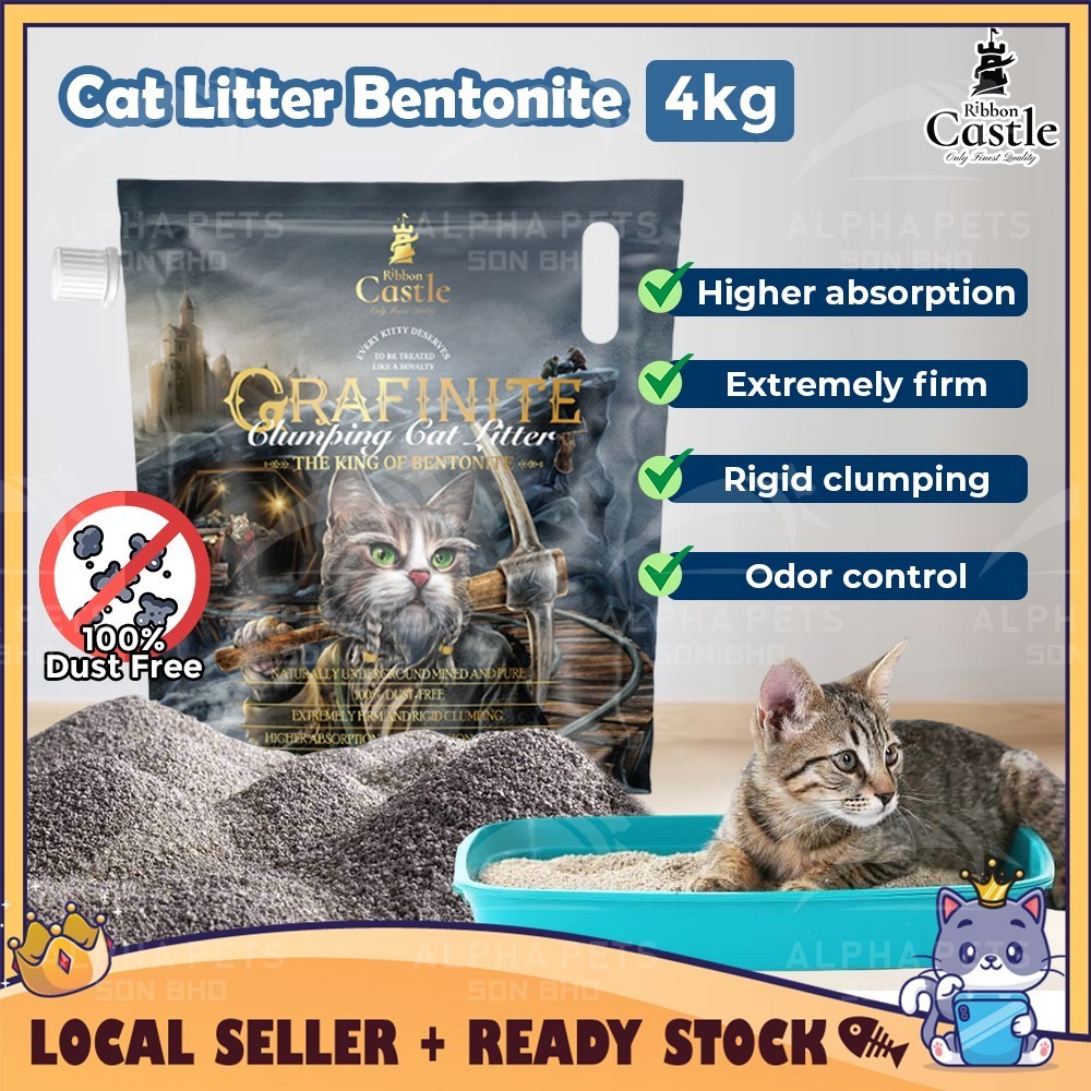 CATQUEEN GRAFINITE 4KG 100% Dust Free Premium Quality Clumping Volcanic ...