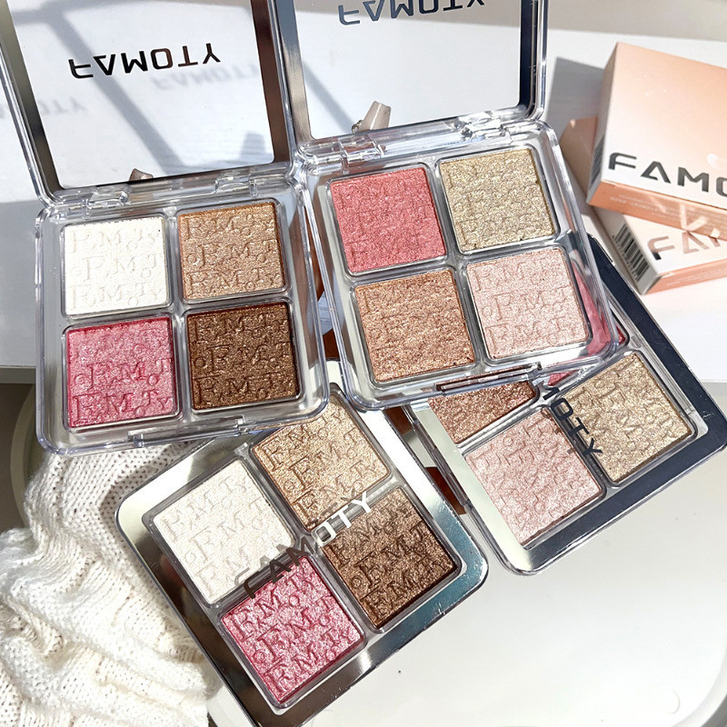 Highlighter Powder Palette - Glitter Diamond Highlighting Powder - 4 ...
