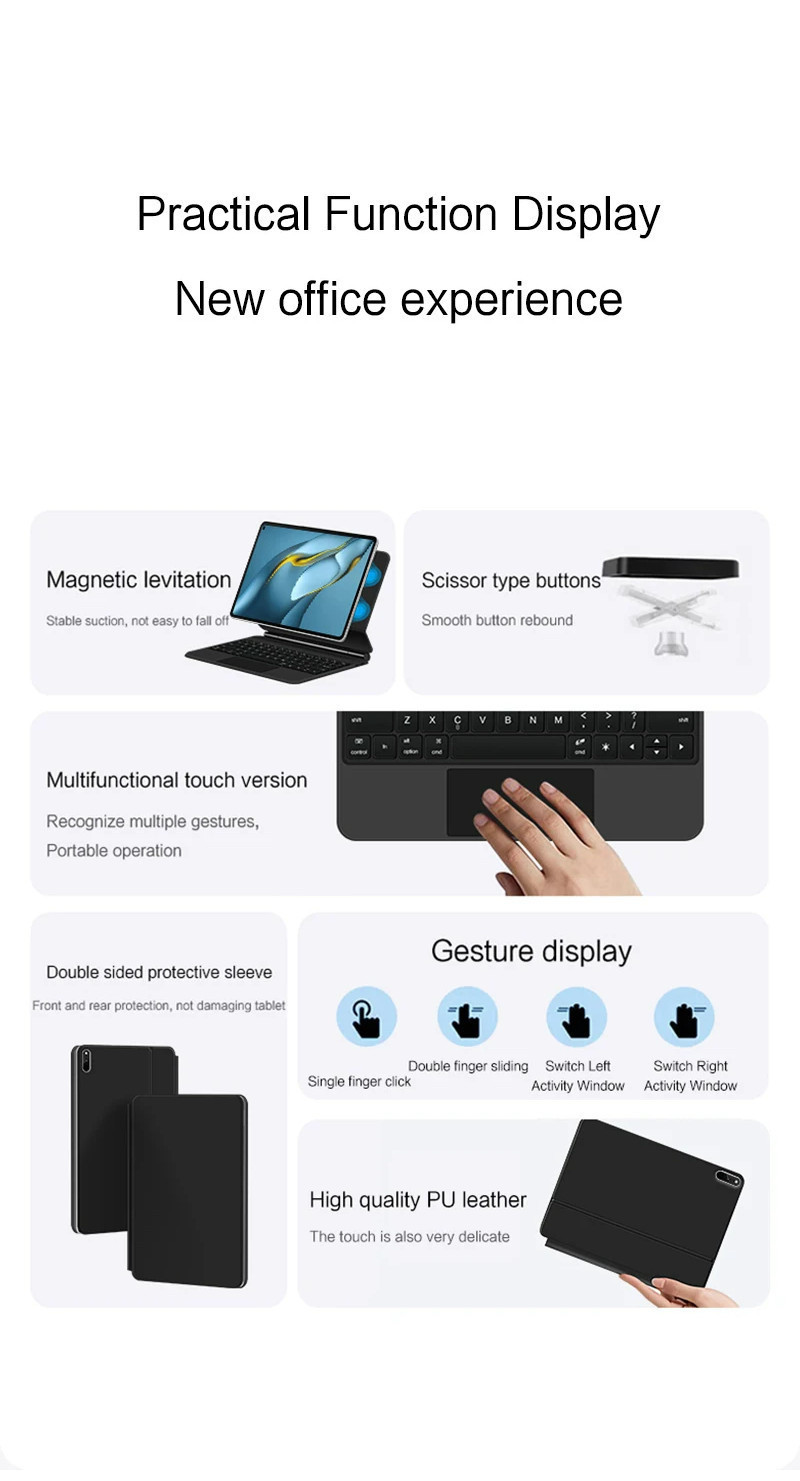 Backlight Magnetic Keyboard for Huawei Matepad Pro12.2 11.5S Air11.5 ...