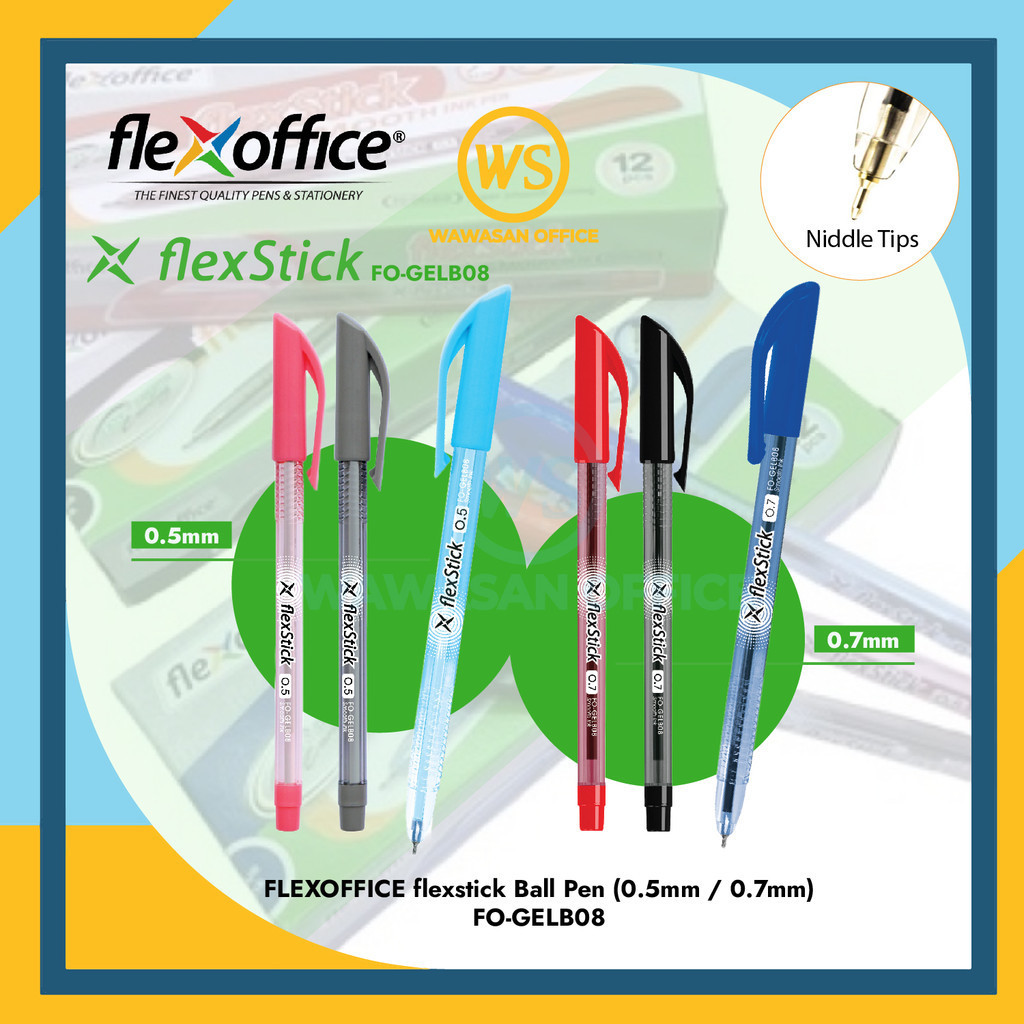 Flexoffice FlexStick Pen / Flexoffice Pen / Ballpoint Pen / Ballpen / Ball Pen 0.5mm 0.7mm ( FO ...