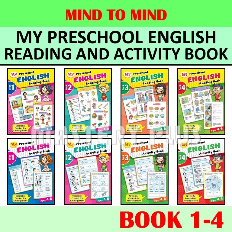 MY PRESCHOOL ENGLISH READING BOOK & ACTIVITY BOOK 1 - 4 - AGES 4-6 ...