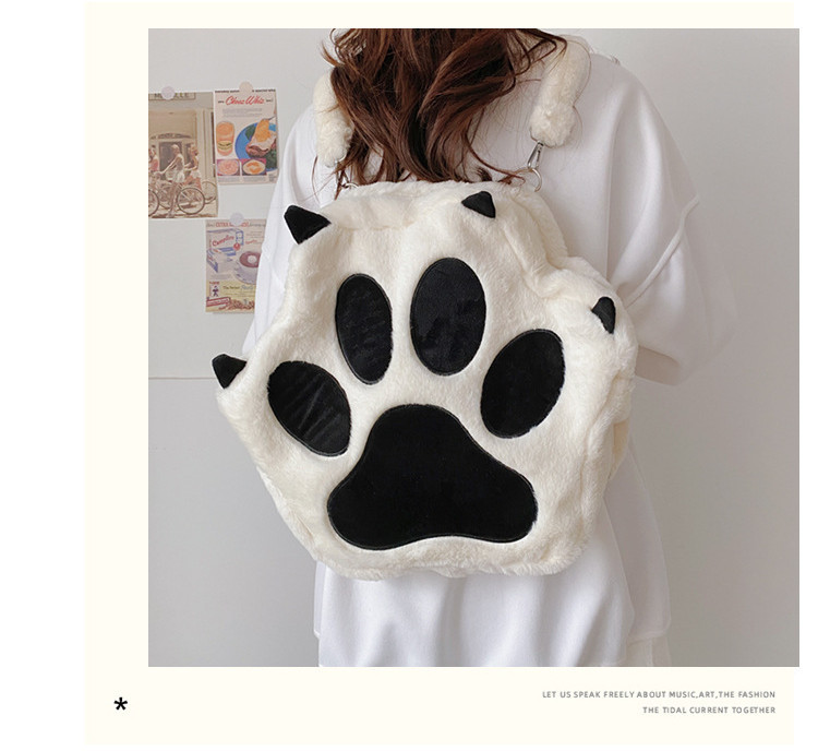 Cute Cat Claw Backpack New Plush Backpack Instagram Soft Girl High ...