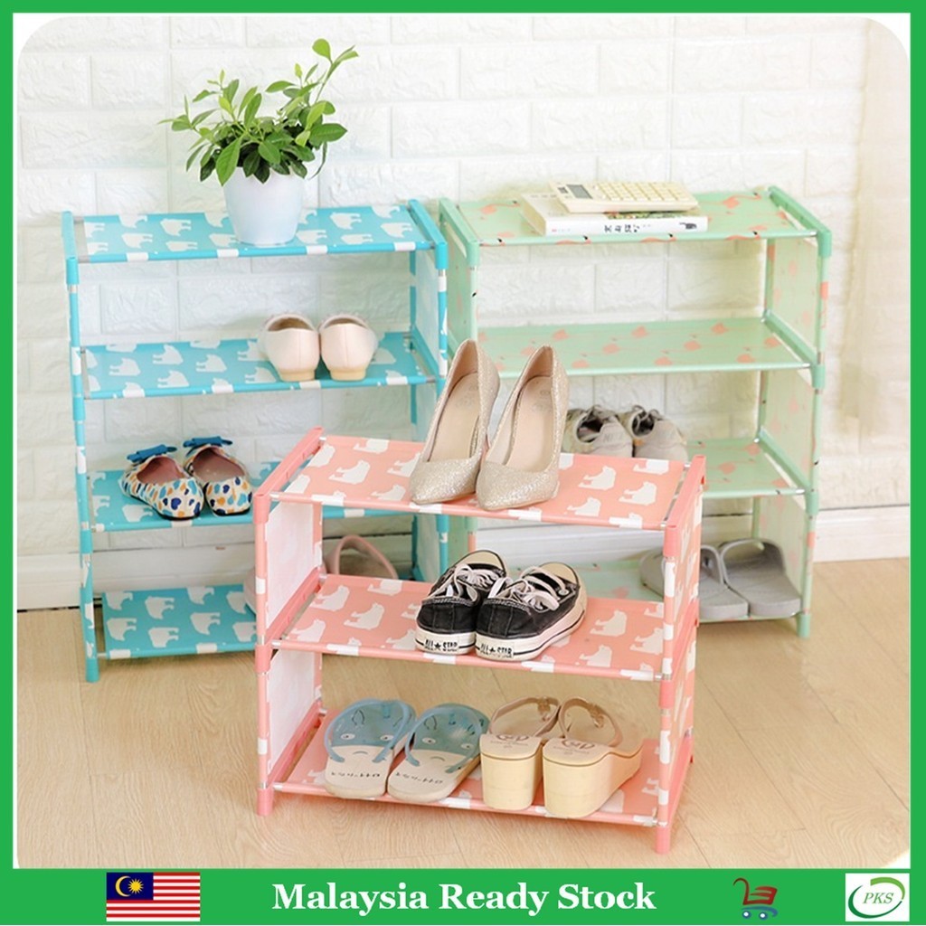 4 Tier Simple Shoe Rack Assembly Multi-Storey Rak Kasut | Shopee Malaysia
