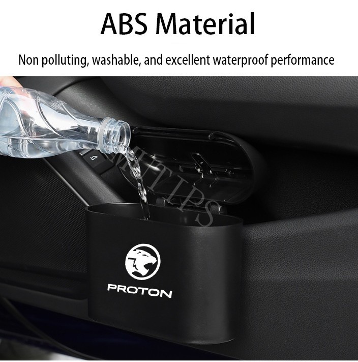 Proton Car Mini Dustbin Box Flip Lid Dustbin Garbage Storage Hanging ...