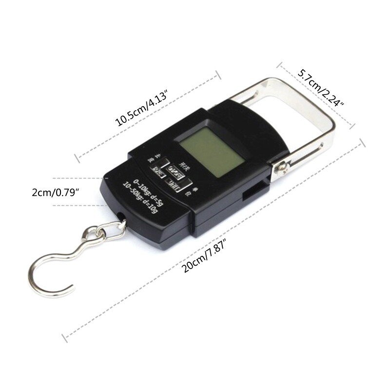 Digital Luggage Scale 50kg/10g LCD Digital Hanging Hook Scale Portable ...