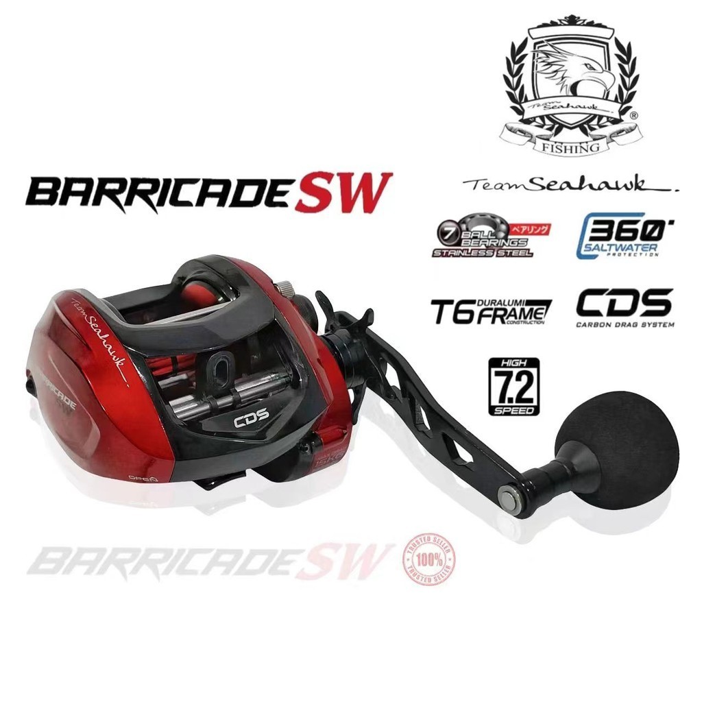 TEAM SEAHAWK BARRICADE SW 305 JIGGING FISHING REEL | Shopee Malaysia