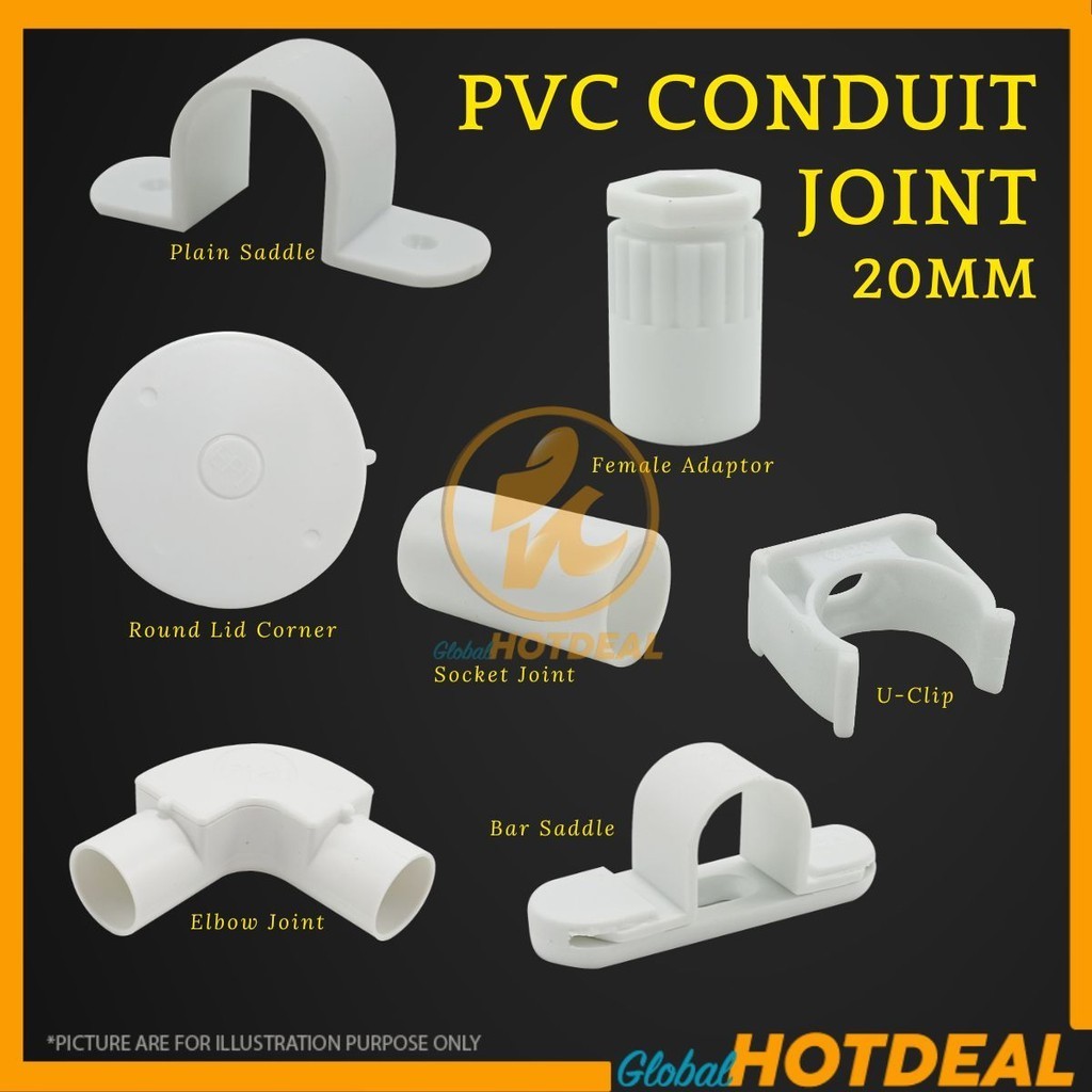1PC 20mm PVC Conduit Joint and Pipe Connectors White Conduit Box ...