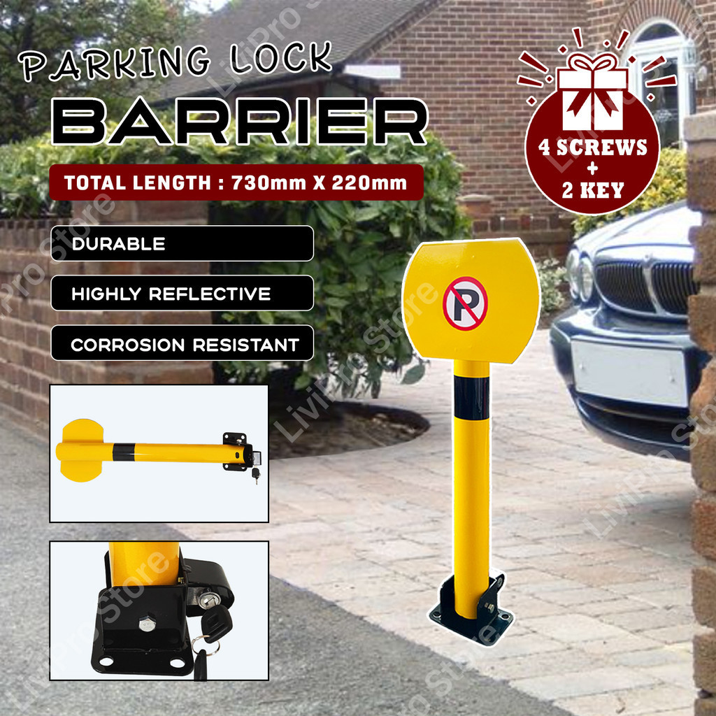 730mm Safety Foldable Post Type Parking Barrier Spring Park Fold Down ...