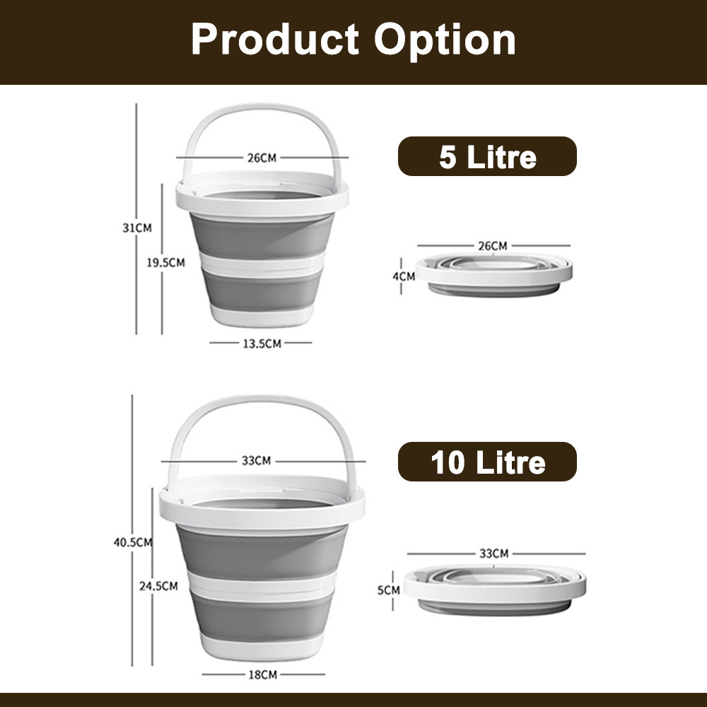 [5L/10L] Encora Collapsible Square Bucket Baldi Lipat Portable Water ...