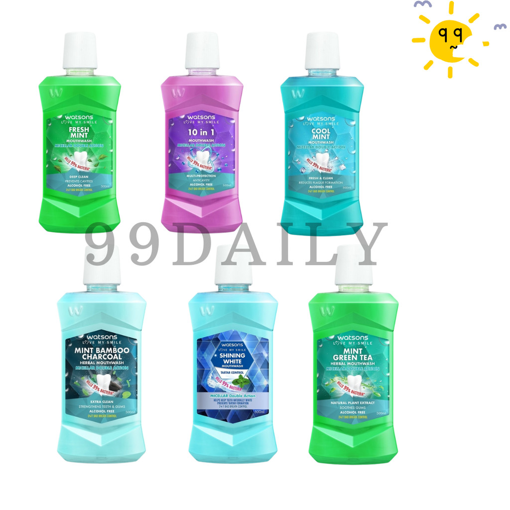 Watsons Watson Mouthwash Cool Mint/Fresh/Bamboo Charcoal Herbal/Green ...