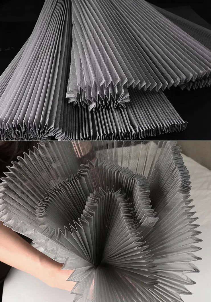 160*100CM Hard Mesh Pleated Fabric Stiff Modeling Designer Hand Texture ...