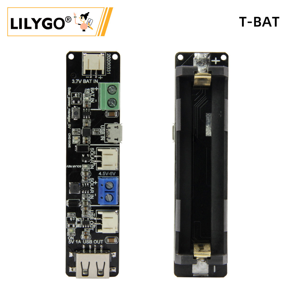 LILYGO® TTGO T-BAT Battery Holder CN3065 Power Chip Solar Charging Can ...